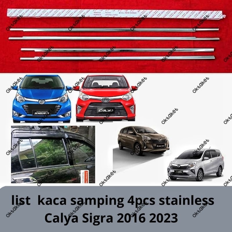 Jual list kaca samping Asg Stainless Calya Sigra 2016 2020 2023 4pcs ...