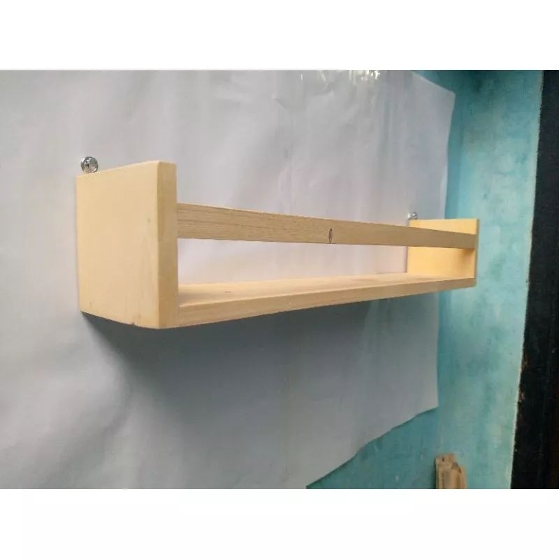 Jual Rak buku minimalis kayu jati belanda tempel dinding tembok ruang ...
