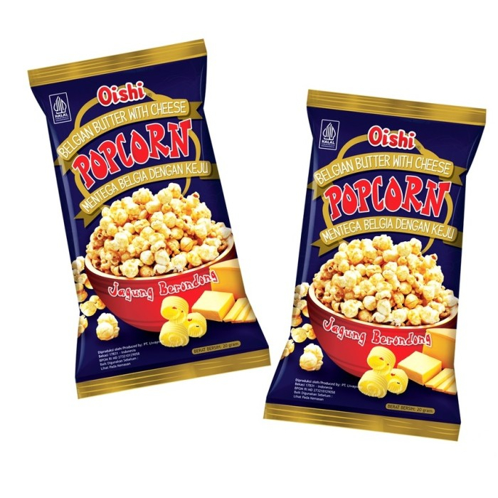Jual (HOKKY) Oishi Popcorn 20gr Belgian Butter Coklat Caramel Snack ...