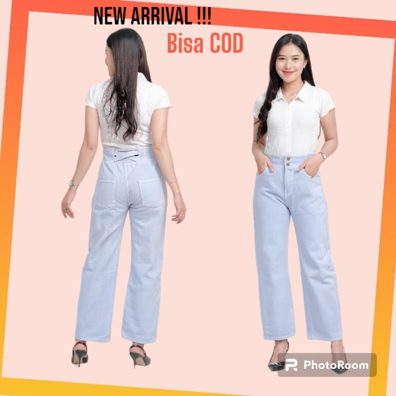 Jual Celana Haigh Waist Korean Style Kulot Loose Variasi Silang Kulot ...