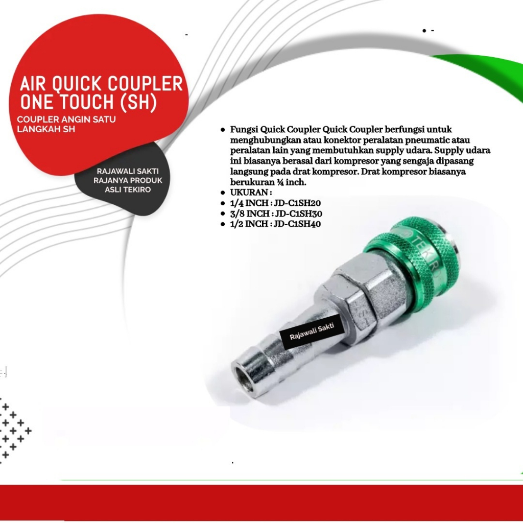 Jual TEKIRO AIR QUICK COUPLER ONE TOUCH 20 SH /COUPLER | Shopee Indonesia