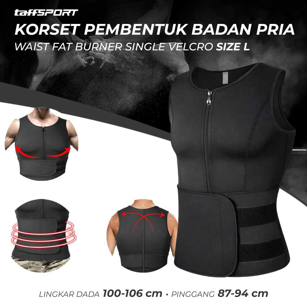 Jual Korset Pembentuk Badan Single Velcro Pria Sixpack Shaper Ideal Gym ...