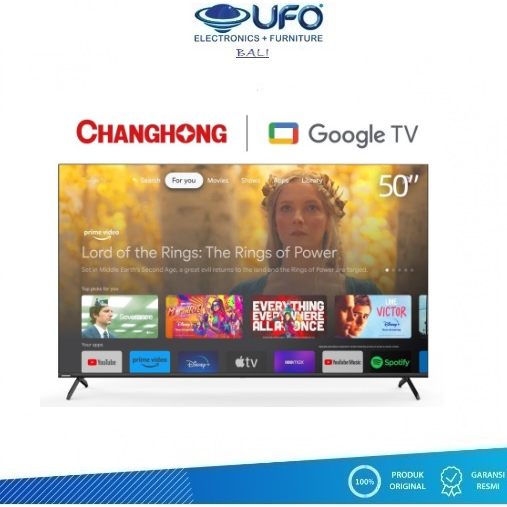 Jual CHANGHONG U50H7PRO Google Tv 4K UHD Smart Tv 50 Inch | Shopee Indonesia