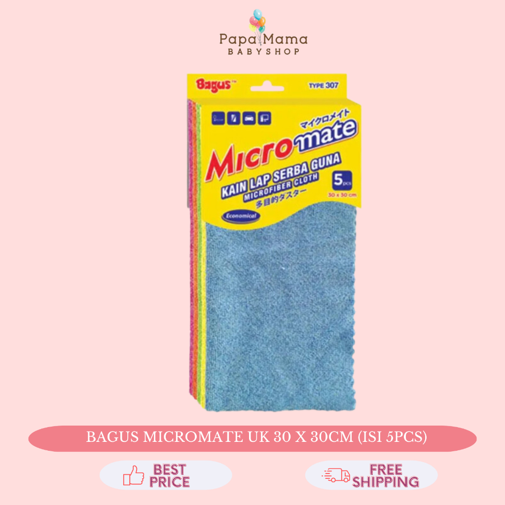 Jual Bagus Micromate Kain Lap Serbaguna 5's Tipe 307 Uk. 30 cm x 30 cm ...