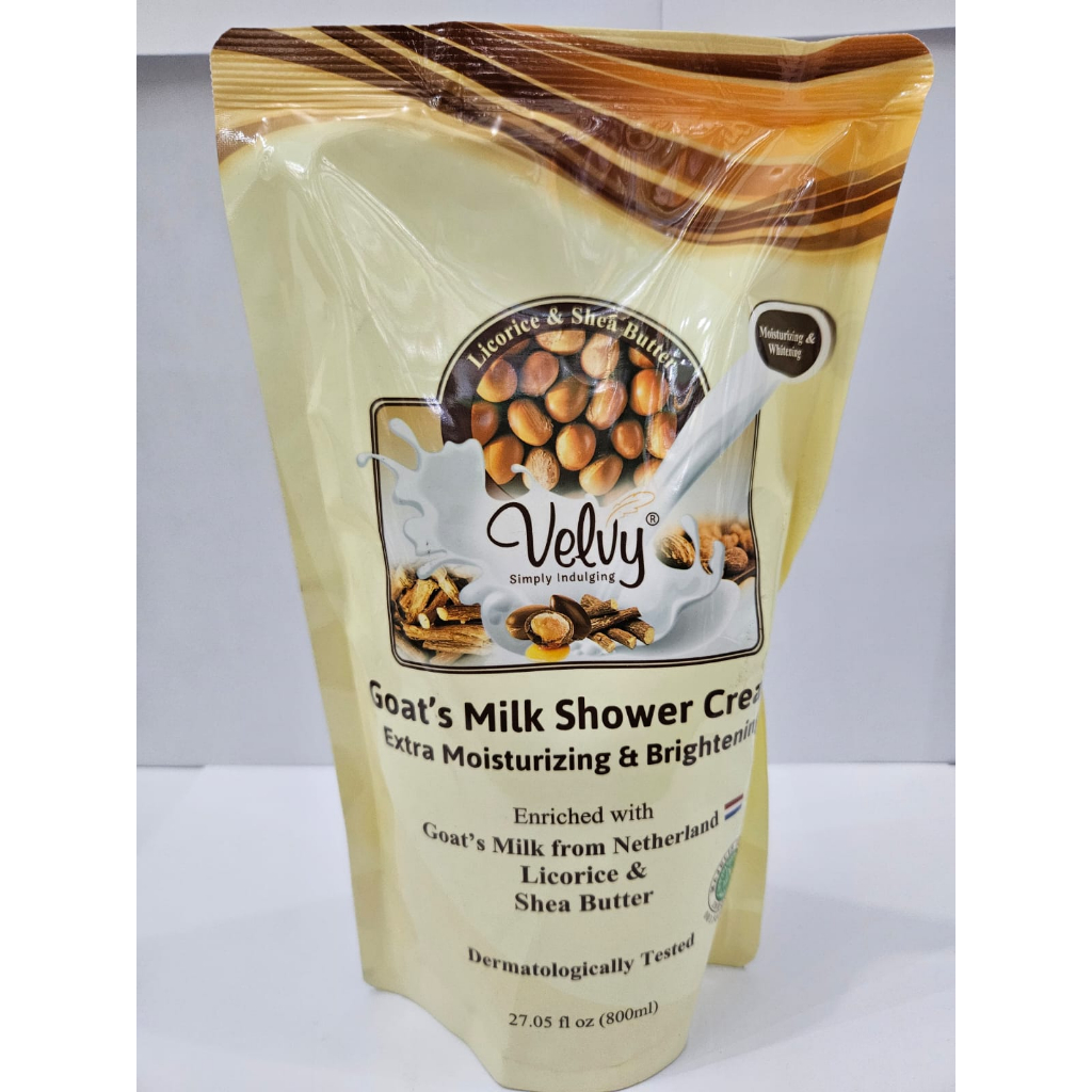 Jual Velvy Goat's Milk Shower Cream Licorice & Shea Butter 800 ML ...