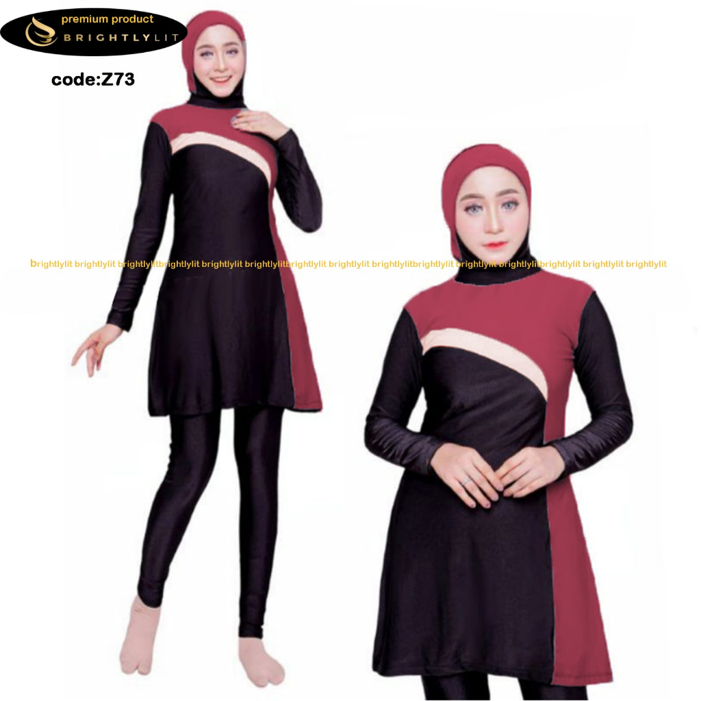 Jual PREMIUM Baju renang perempuan muslim dewasa hijab baju renang ...