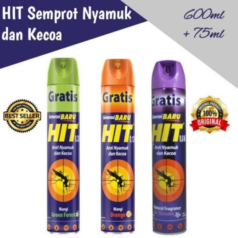 Jual HIT Aerosol obat nyamuk semprot 600 ml | Shopee Indonesia
