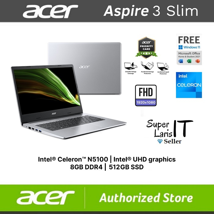 Jual Acer Aspire 3 A314-35-C701 Intel N5100 ssd 8GB 512GB 14" HD W11 ...
