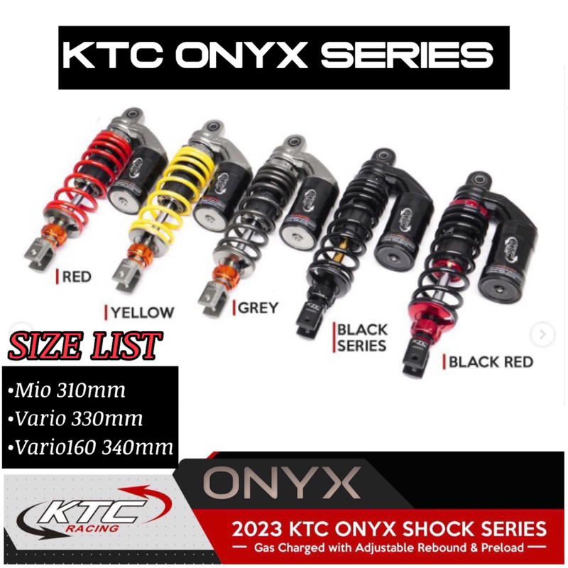 Jual Shock KTC Racing ONYX Series Matic Singel 300mm 325mm 340mm ...