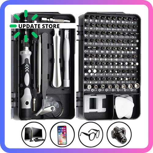 Jual Obeng Set Reparasi Jam Smartphone Laptop 115 in 1 - Obeng Magnetic Hp Full Set | Shopee ...