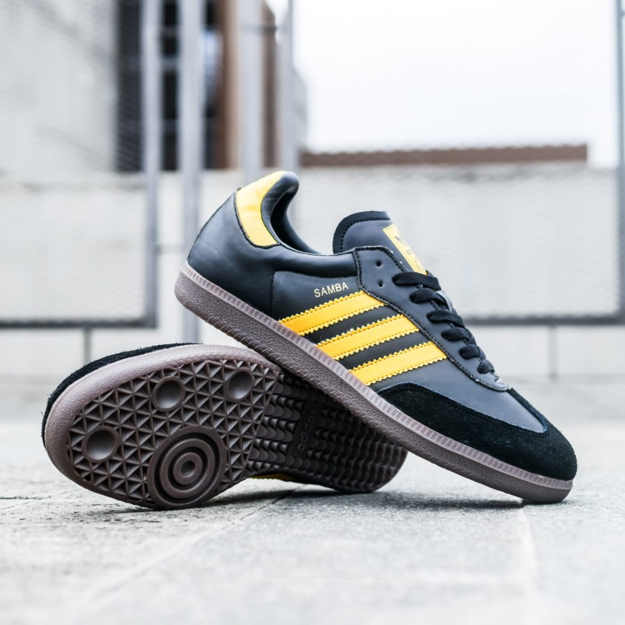 Jual Sepatu Pria Dewasa New Adidas Samba Hitam Kuning Original BNWB ...
