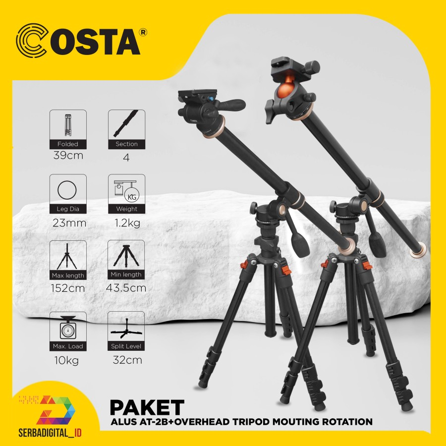 Jual COSTA Alus AT-02 Tripod Overhead / Flat Lay / Top Down Heavy Duty ...