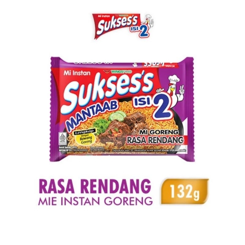 Jual Suksess Mie Goreng Rendang 132g isi 2 | Shopee Indonesia