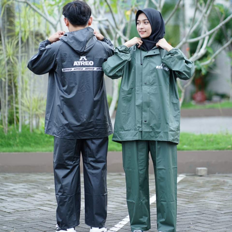 Jual Jas Hujan Raincoat MEREK "ATREO" Bahan Tebal Kuat Dan Elastis Jas Hujan Pria Dan Wanita ...