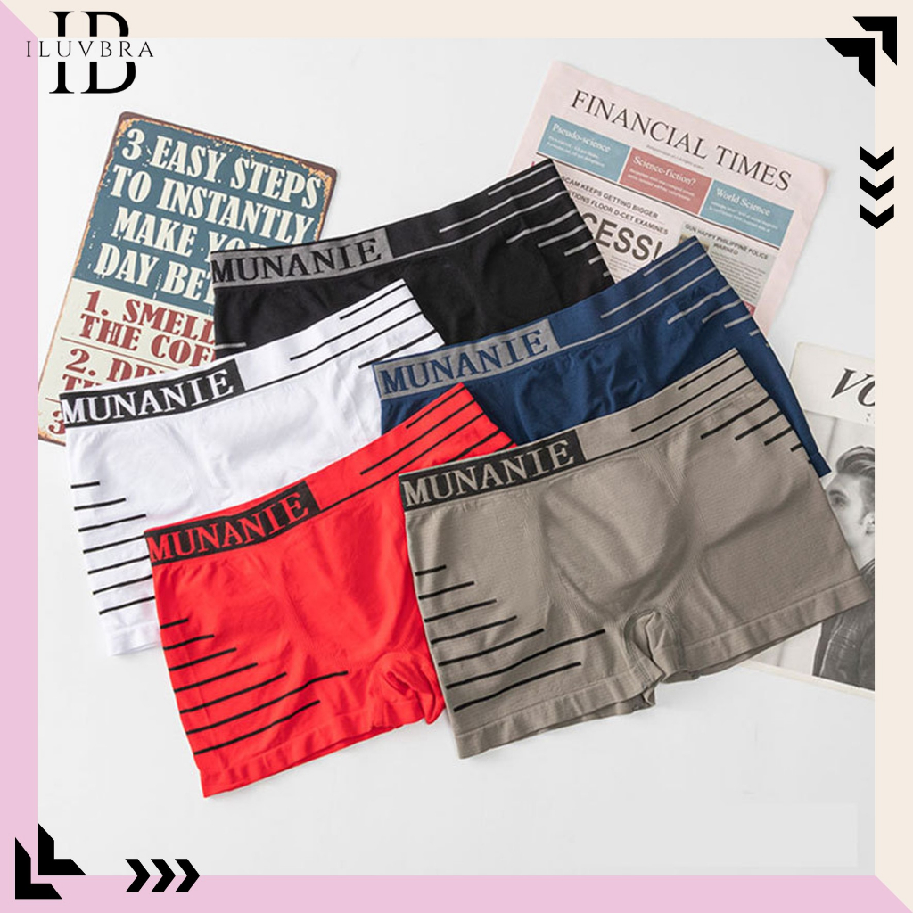 Jual •ILUVBRA•BX325 BOXER Pria Murah Kolor CD Underwear MUNAFIE MUNAFI ...