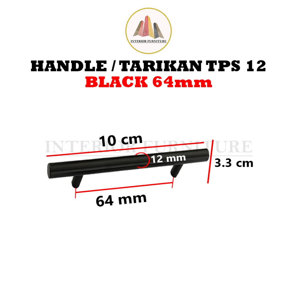 Jual Handle Laci Tarikan Lemari Minimalis TPS 12 TPS 10 GOLD dan HITAM ...