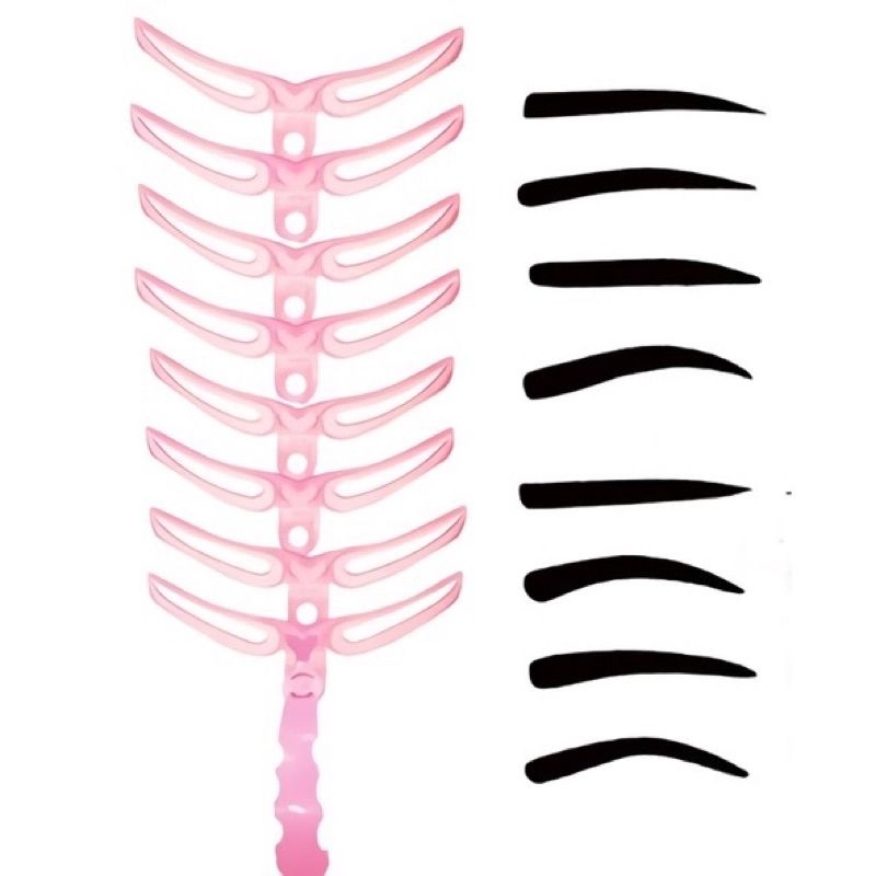 Jual Cetakan Alis Mata Eyebrow Template 8 in 1 - Cetakan Alis Gagang 1 ...