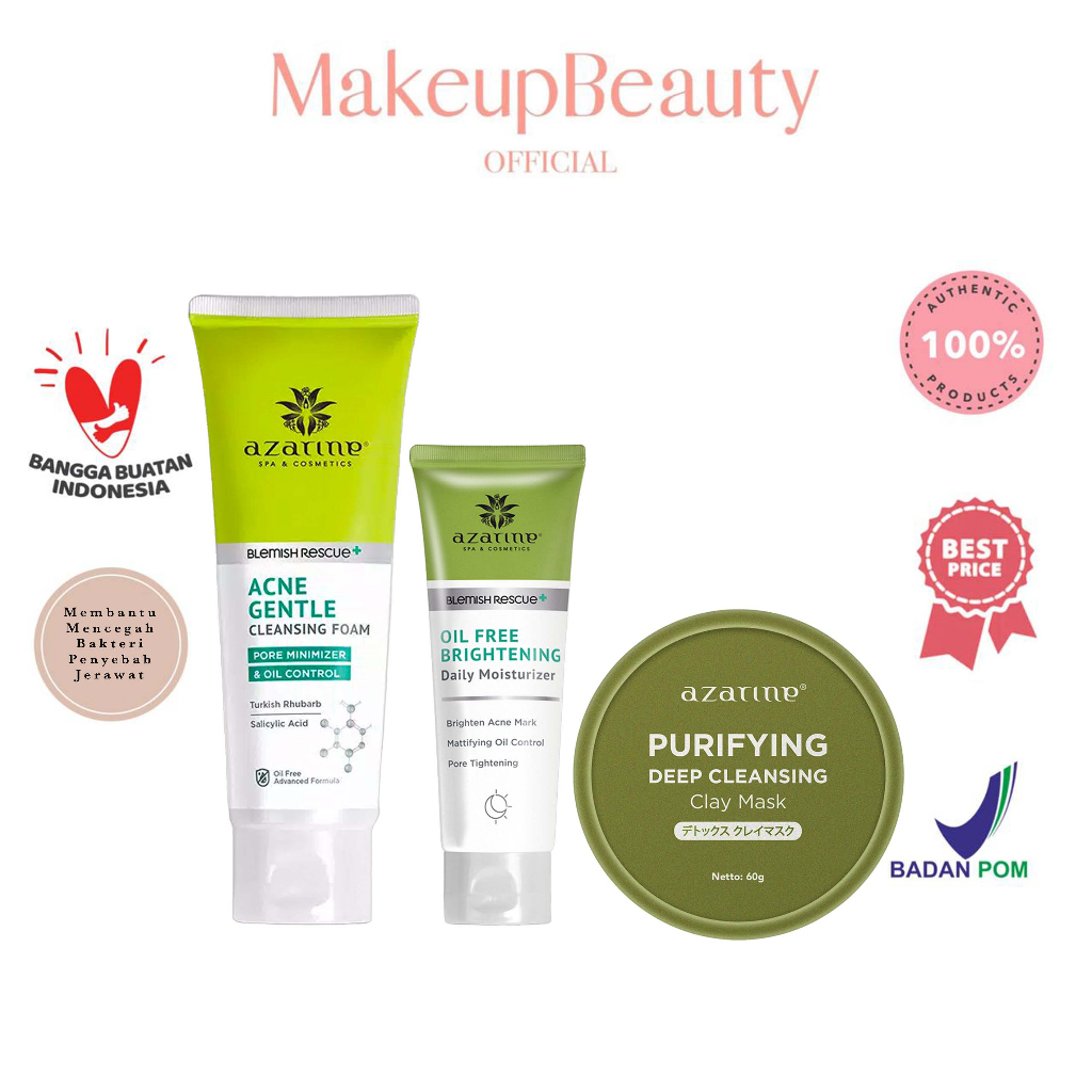 Jual AZARINE Blemish Rescue Anti Acne Series - Clay Mask | Cleansing ...