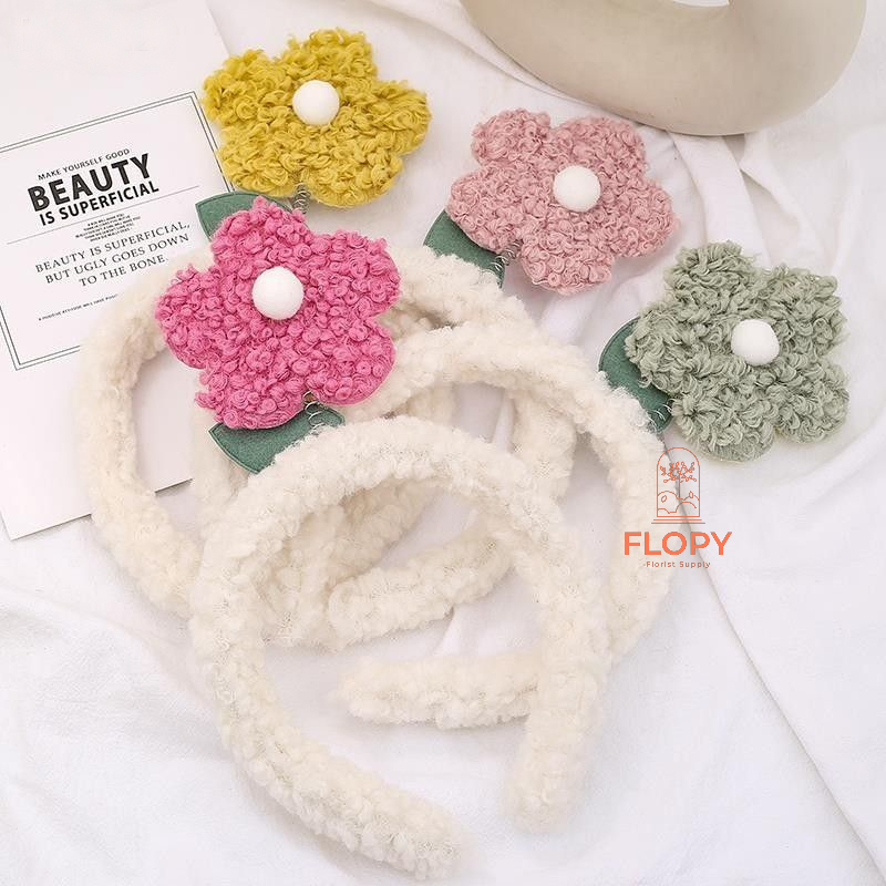 Jual Bando Bunga Dekorasi / Bunga Korean Fluffy Head Band / bando korea ...