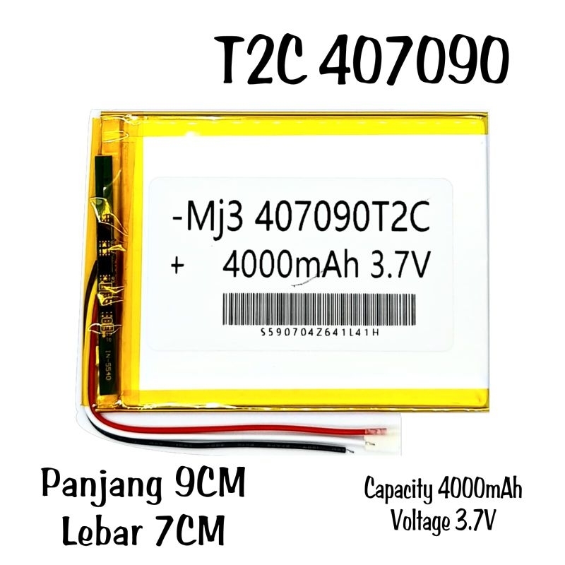 Jual Baterai bat tab cina advan T2C 407090 pjg 9 lbr 7 battery batre ...