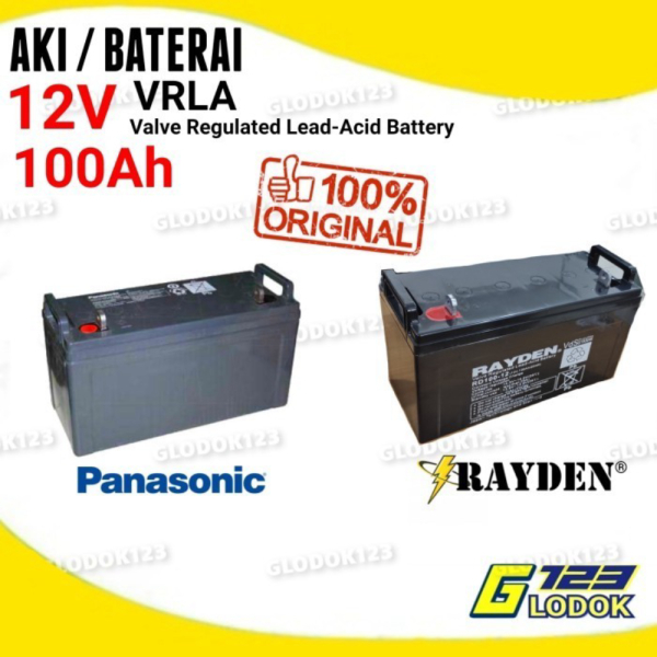 Jual Unik Aki 12V 100Ah Panasonic Original GP VRLA Accu Baterai UPS ...