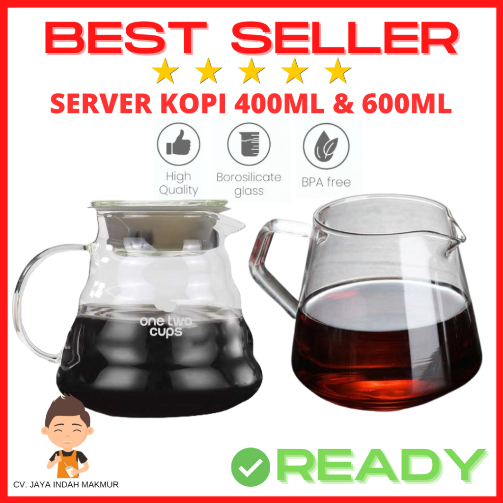 Jual SERVER KOPI V60 400 ML 600 ML - TAHAN PANAS DAN DINGIN COFFEE ...