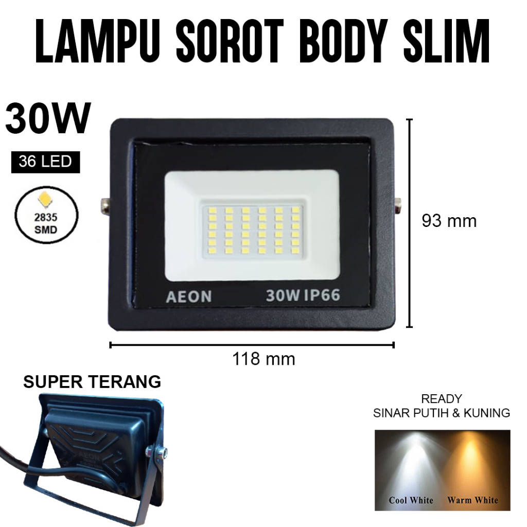 Jual COD Lampu Sorot LED 10W 20W 30W 50W 100W 200W / Outdoor / Tembak / Panggung / Lapangan ...