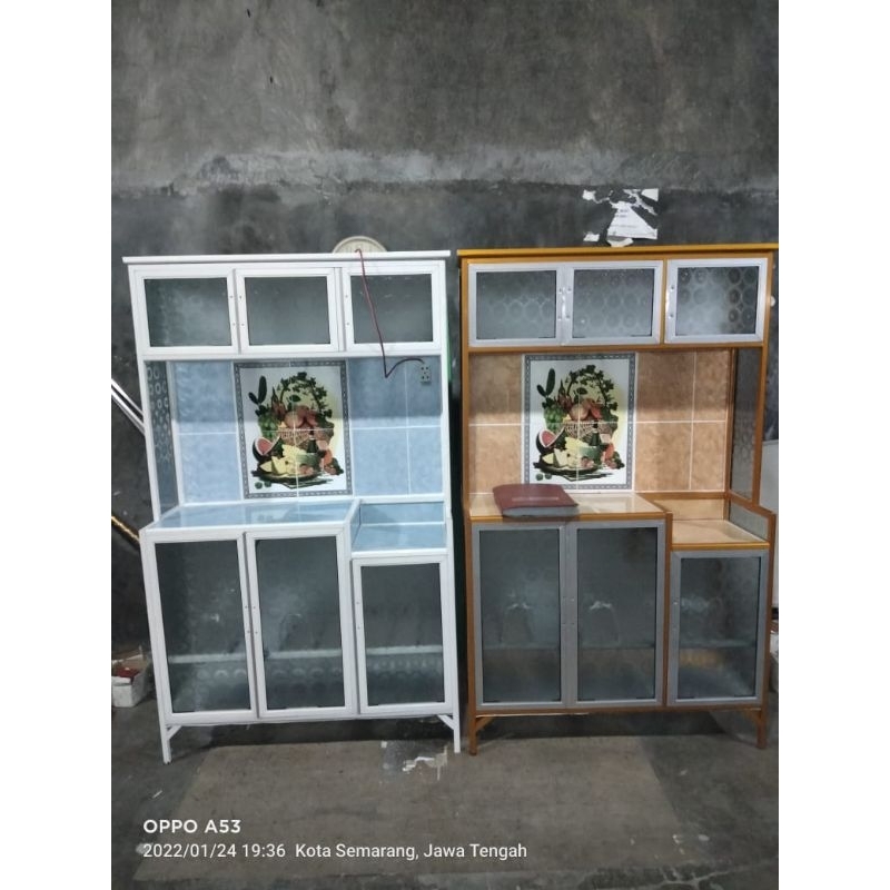 Jual Rak piring 6pintu alumunium / lemari piring meja magicom khusus ...