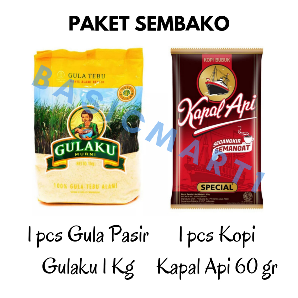 Jual Paket Sembako Gulaku 1Kg + Kopi Kapal Api 60gr | Shopee Indonesia