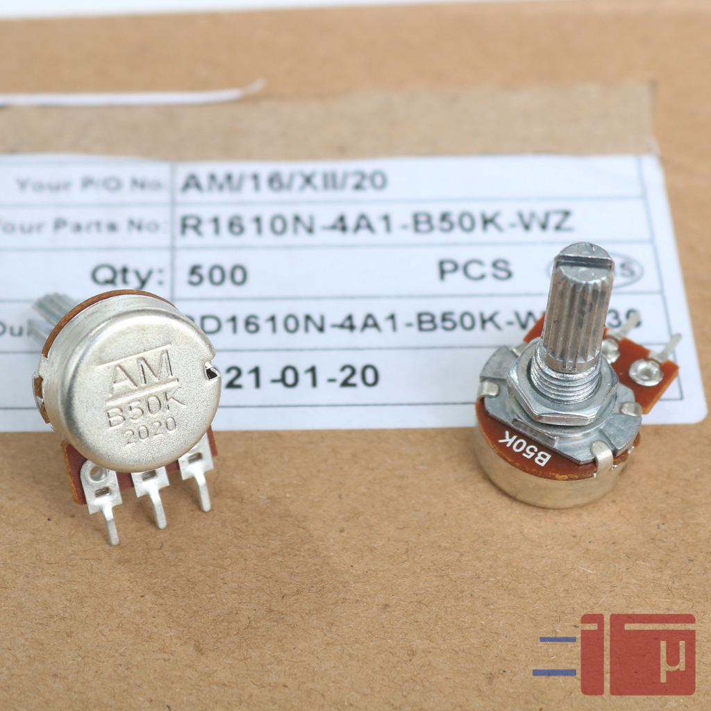 Jual Potensiometer Mono B50K 20mm Original AM Taiwan | Shopee Indonesia
