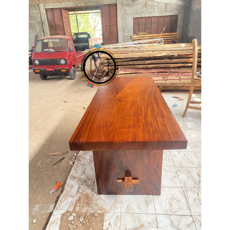 Jual Meja makan solid trembesi (kotak rata) | Shopee Indonesia