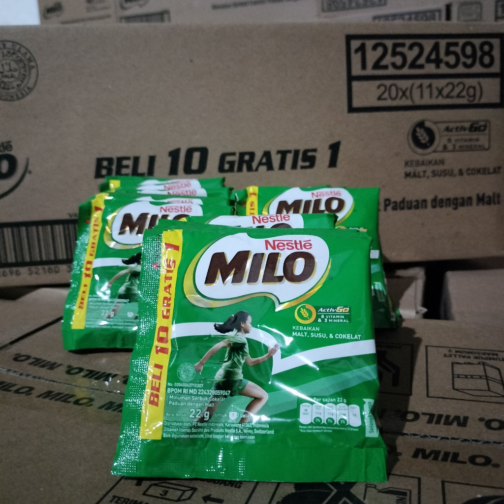 Jual MILO ACTIVE-GO SACHET RENCENG 22GR / SUSU BUBUK NESTLE MILO ACTIVE ...