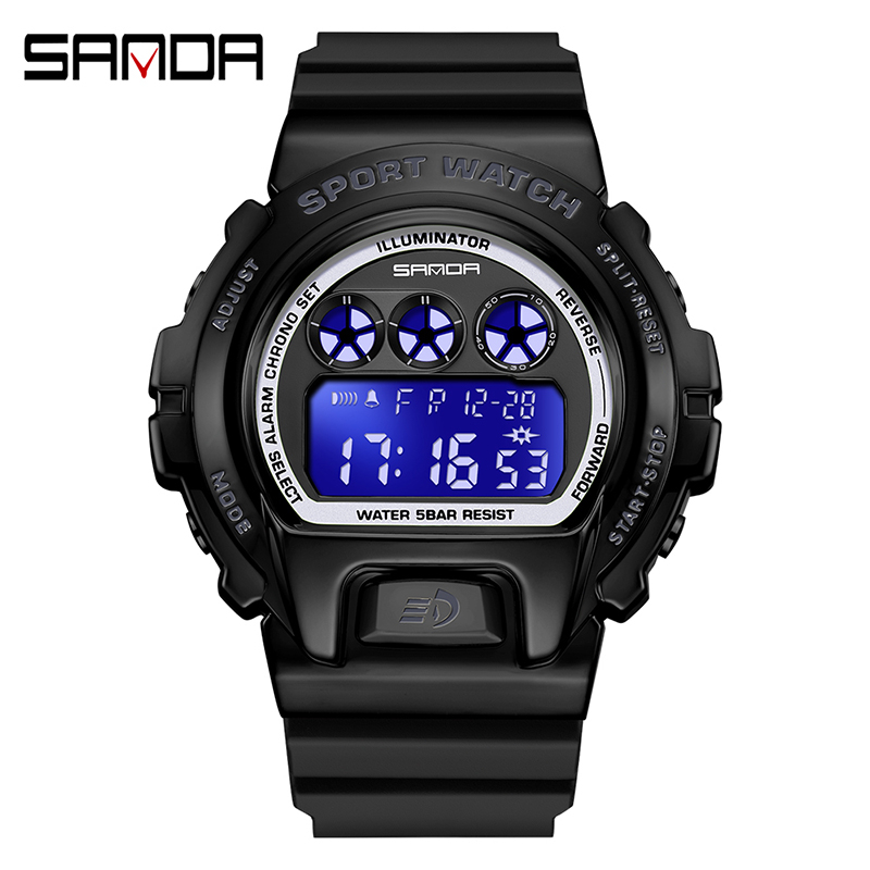 Jual SANDA 2127 Jam Tangan Pria Digital Sport EL Backlight Tali Rubber ...
