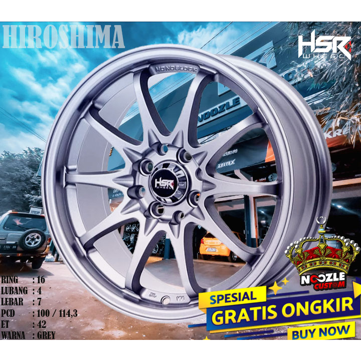 Jual Velg Mobil Hsr R16 Type Hiroshima Pelek Racing Brio Jazz Ring 16 Lubang 4 | Shopee Indonesia
