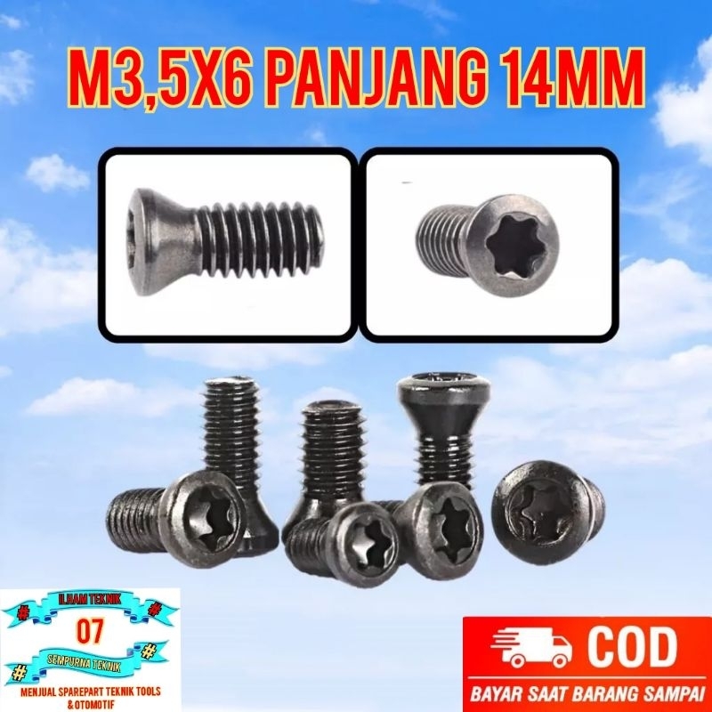 Jual baut insert m3,5x6 panjang 14mm baut holder baut insert baut ...
