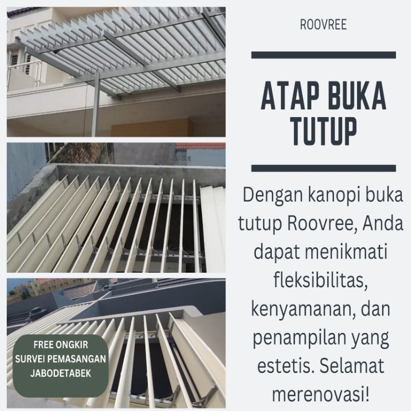 Jual Atap Rumah Alumunium Buka Tutup Lovera Roovree | Shopee Indonesia
