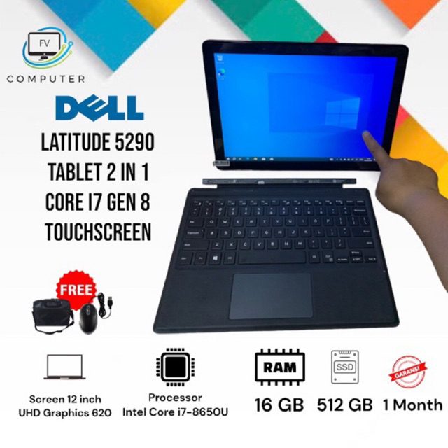 Jual LAPTOP TABLET DELL LATITUDE 5290 2in1 CORE I5 GEN 8 TOUCHSCREEN ...