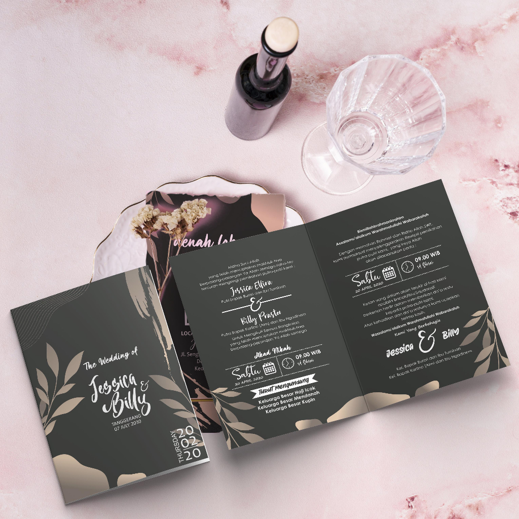 Jual Cetak Undangan Custom, Bahan Art Carton (glossy) Kualitas Offset ...