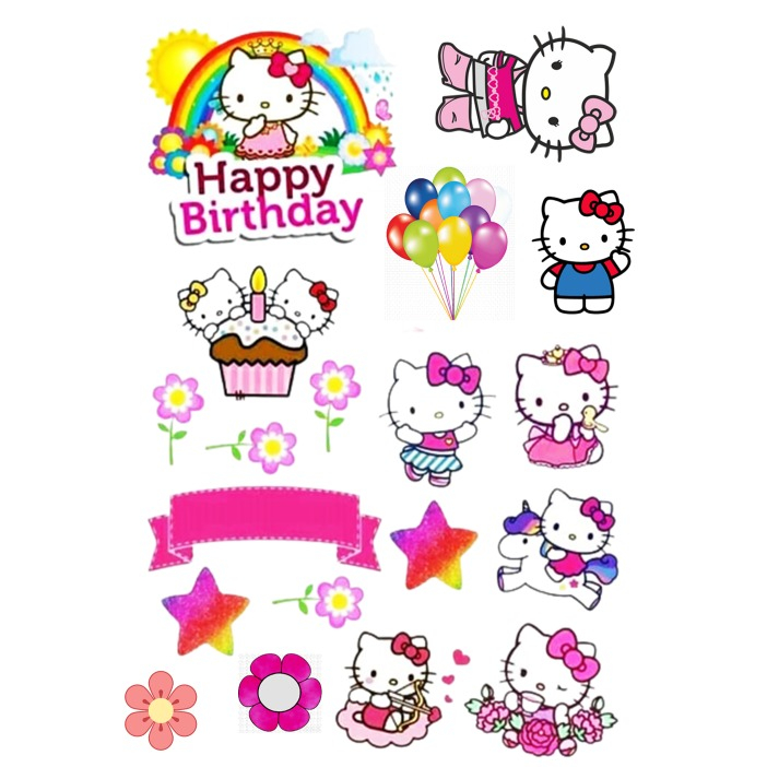 Jual Topper Cake HELLO KITTY Custom/Hiasan Kue ULTAH Hello Kitty ...