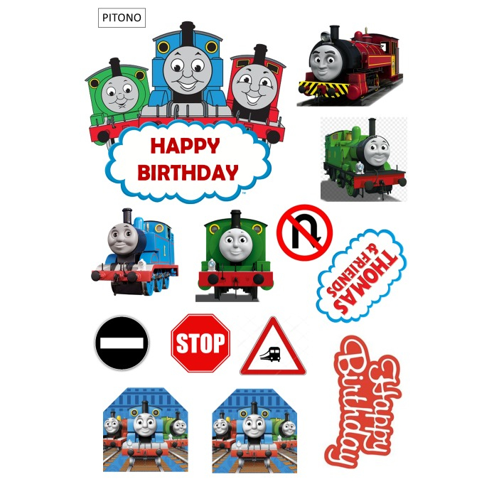 Jual Topper Thomas Custom/Hiasan Kue Ultah Tema THOMAS | Shopee Indonesia