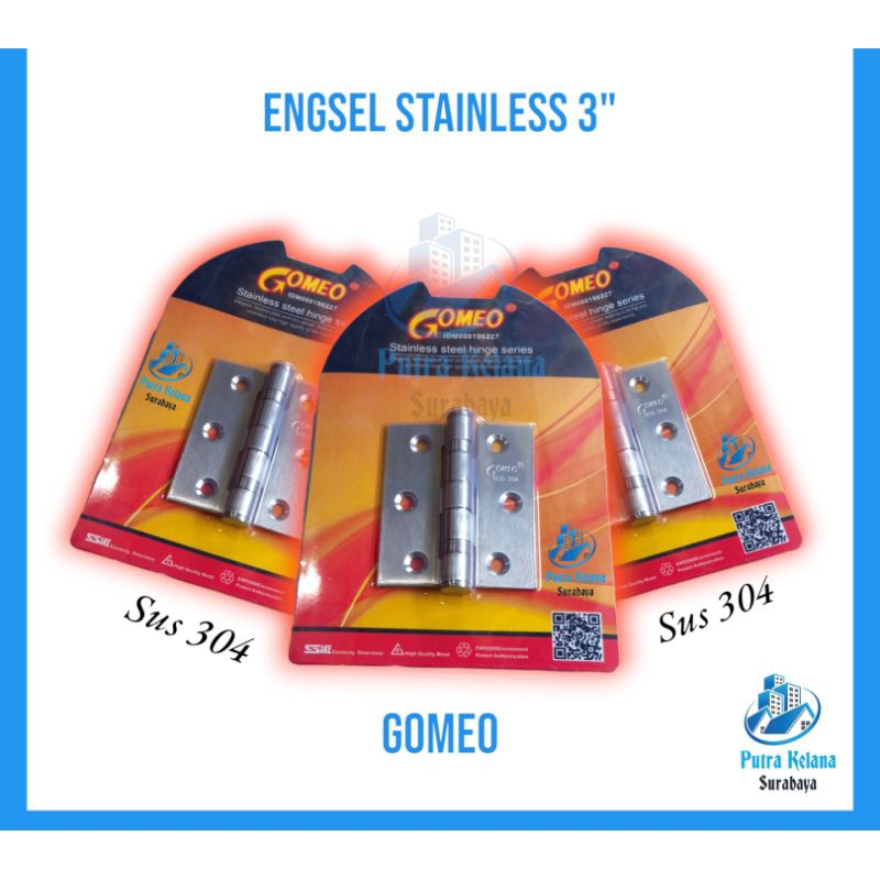 Jual Engsel Jendela 3" Stainless Gomeo/Engsel Stainles 3" Sus 304 Gomeo ...