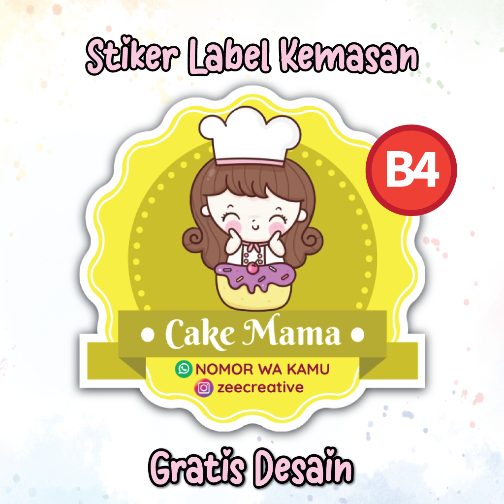 Jual Stiker Label Makanan Custom Logo Gratis Desain | Shopee Indonesia