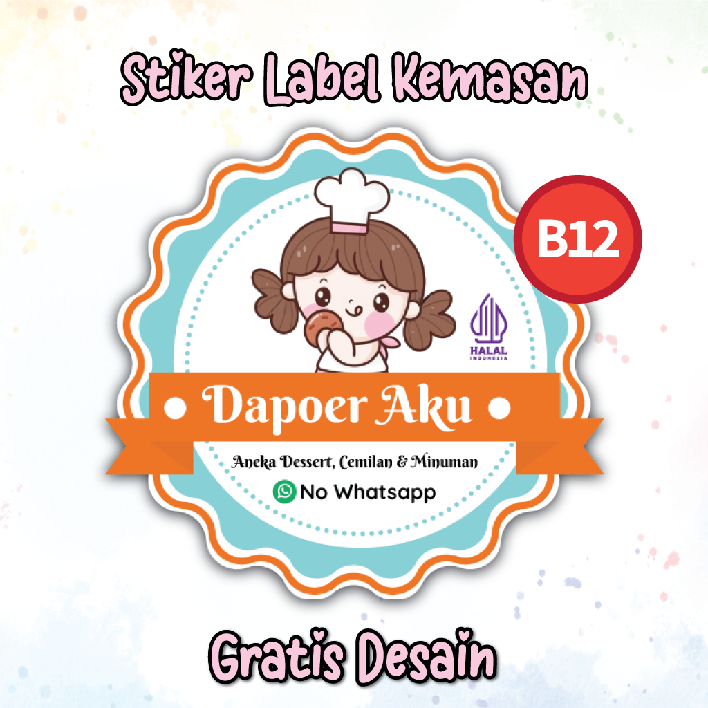 Jual Stiker Label Makanan Custom Logo Gratis Desain | Shopee Indonesia