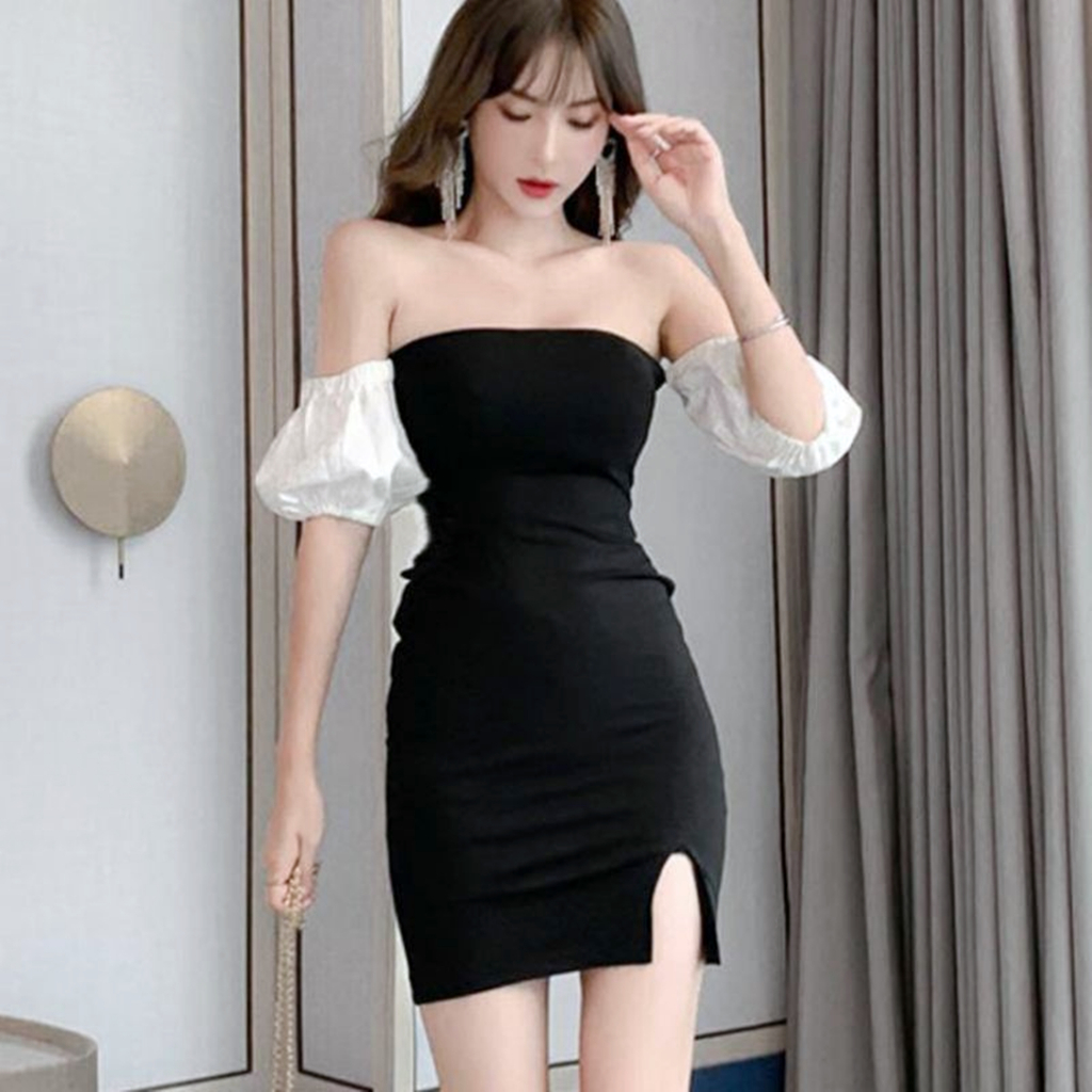 Jual Sabrina Mini Dress Pesta Korean Bodycone | Shopee Indonesia