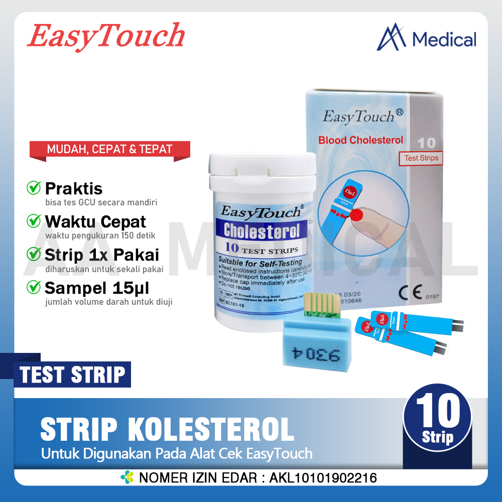 Jual EASYTOUCH Cholesterol Test Alat Tes Strip Kolestrol Refill Isi 10 ...