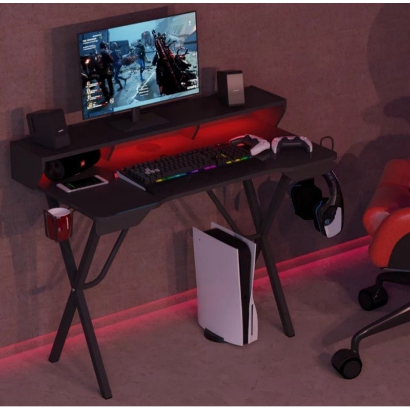 Jual Meja gaming Meja game Meja minimalis kaki besi | Shopee Indonesia
