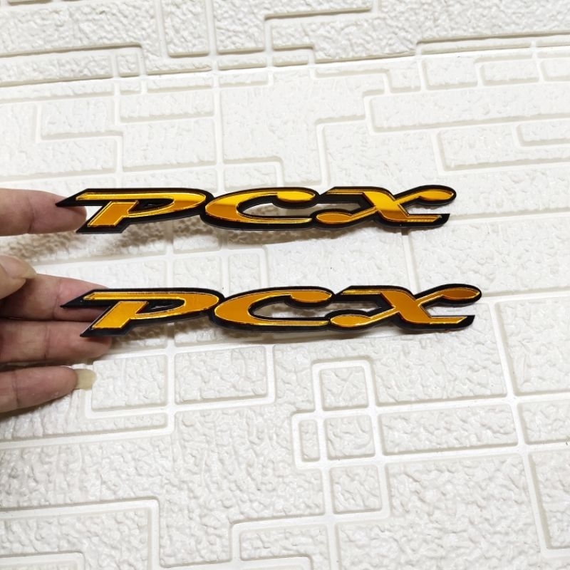 Jual Emblem PCX Gold timbul 3D bahan alklirik emblem tulisan PCX plus ...
