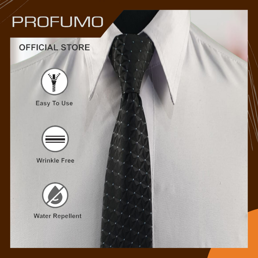 Jual Dasi Resleting Pria PROFUMO PR-75ZPS-49-BK-Zipper Tie | Shopee ...