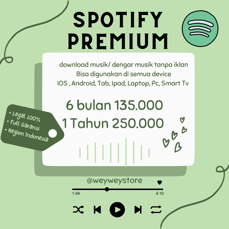 Jual SP0TIFY PREMIUM 6 BULAN & 1 TAHUN | Shopee Indonesia