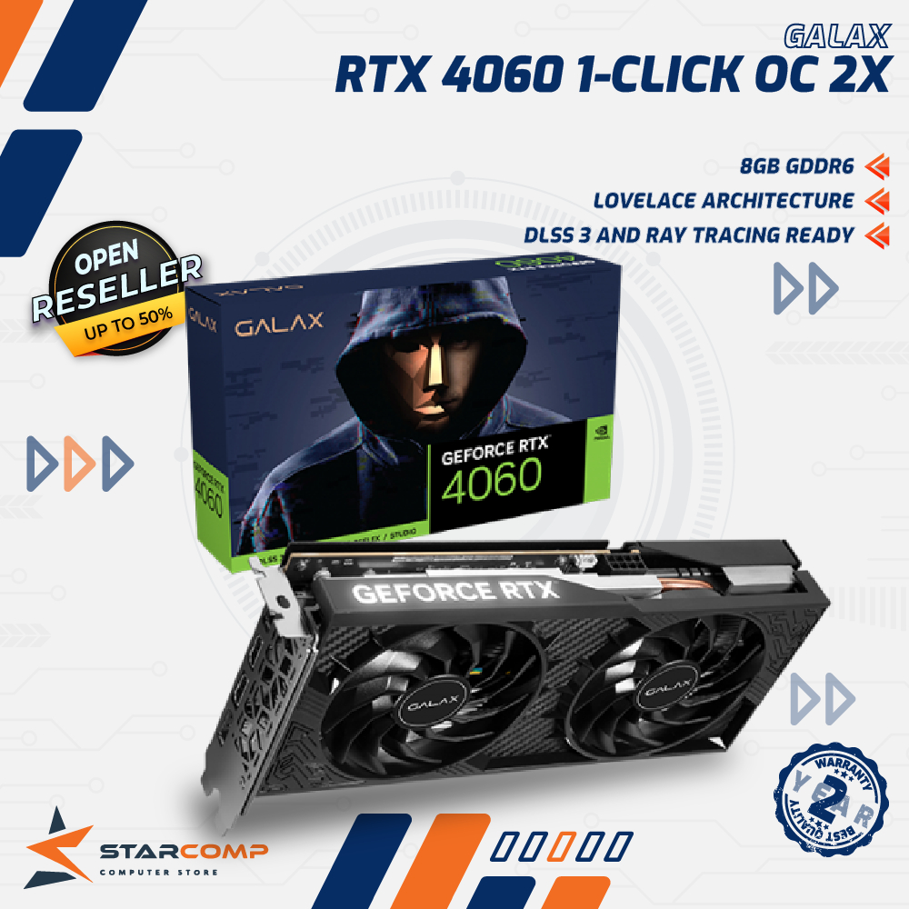 Jual GALAX GeForce RTX 4060 1-Click OC 2X 8GB VGA RTX4060 8GB GDDR6 ...